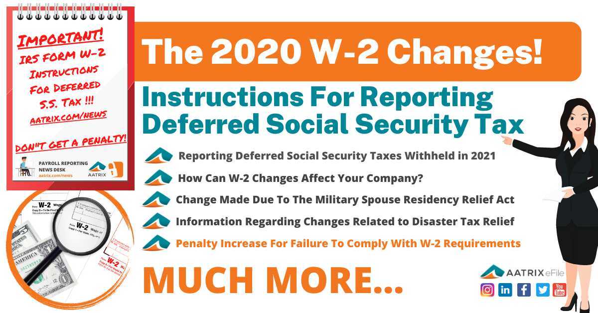 What Has Changed On The 2020 W-2 - Aatrix