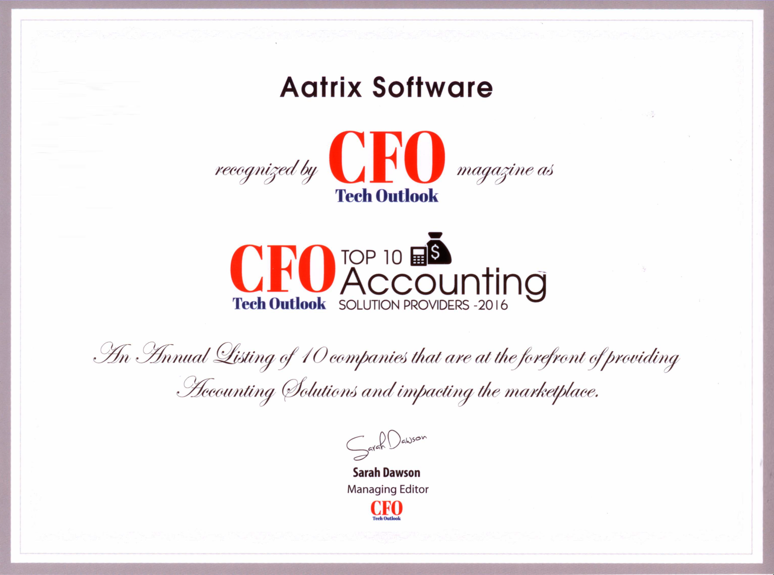 Aatrix Software Recognized Among Top 10 Accounting Solution Providers ...